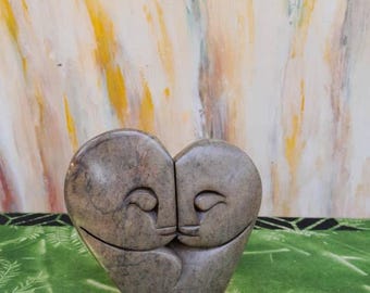 GREEN SERPENTINE STATUE Abstract African Statue, Shona Sculpture Statue ...