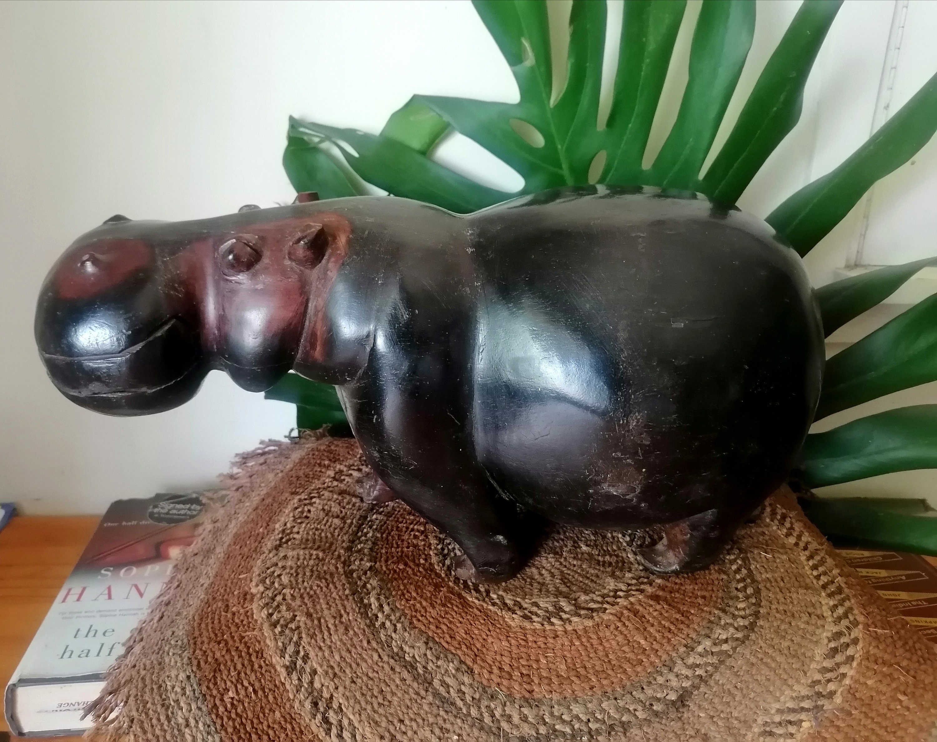 18.497 Lbs Large Vintage Hippo Statue Hippo Wooden | Etsy
