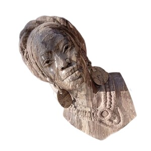 SHONA STONE SCULPTURE, Lady Bust Statue, Female Head Bust, Butter Jade ...