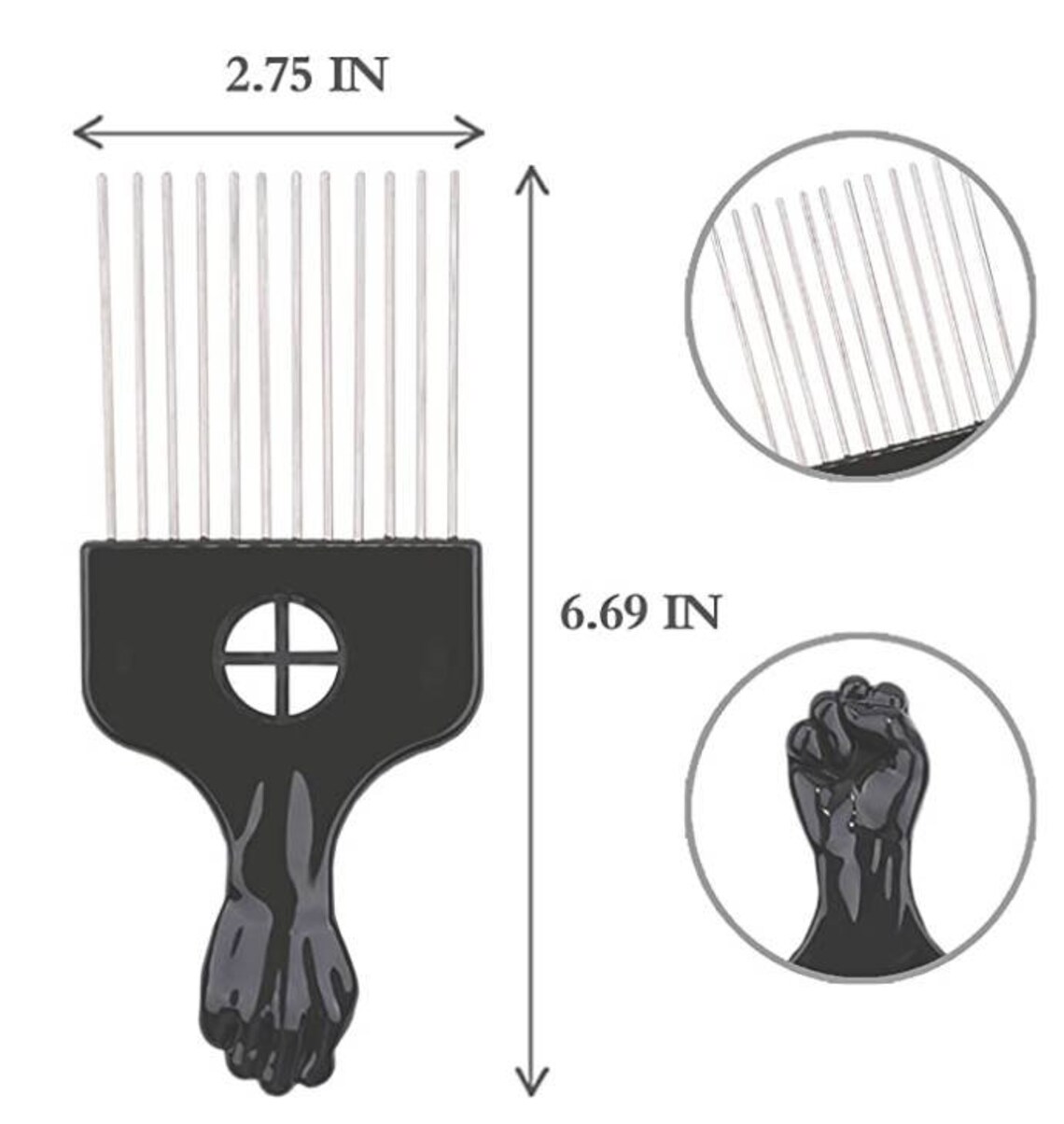 Afro Pick With Metal Teeth – Detangling Hair Styling Comb - Etsy
