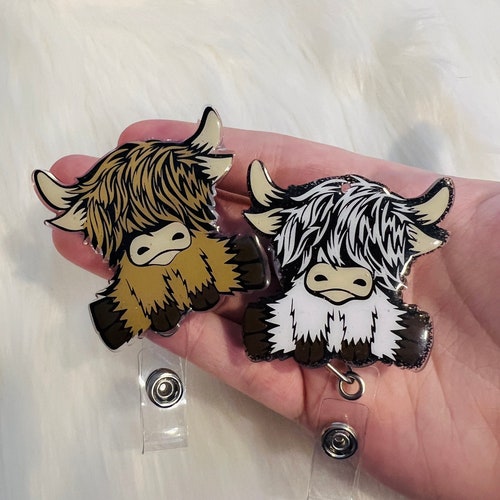 Highland Baby Cow Badge Reel - Etsy