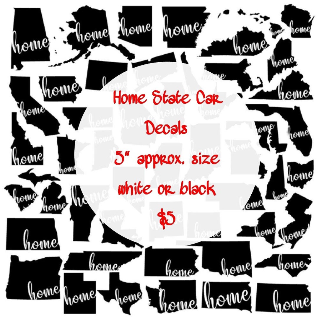 Home State Vinyl Decal - Etsy
