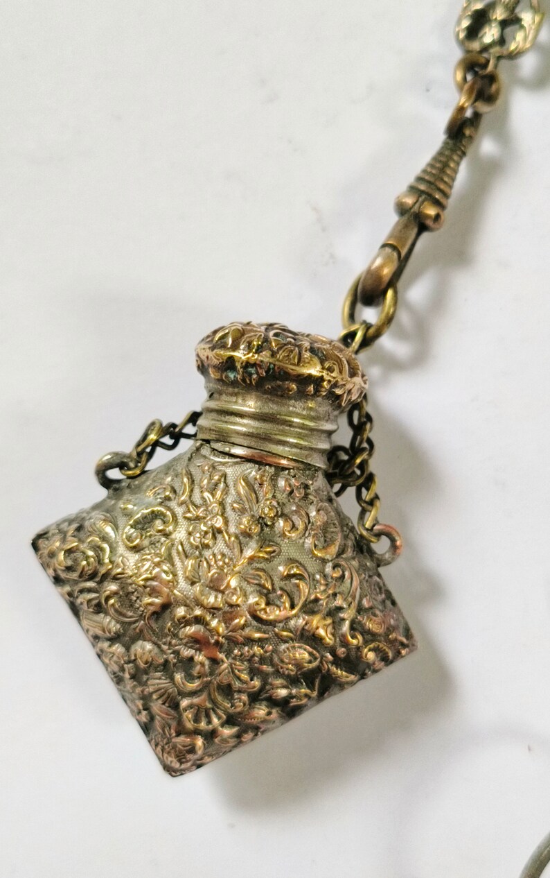 Antique Victorian Silver Plated Chelaine With 7 Attachments Including ...