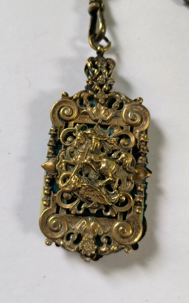 Antique Victorian Silver Plated Chelaine With 7 Attachments Including ...