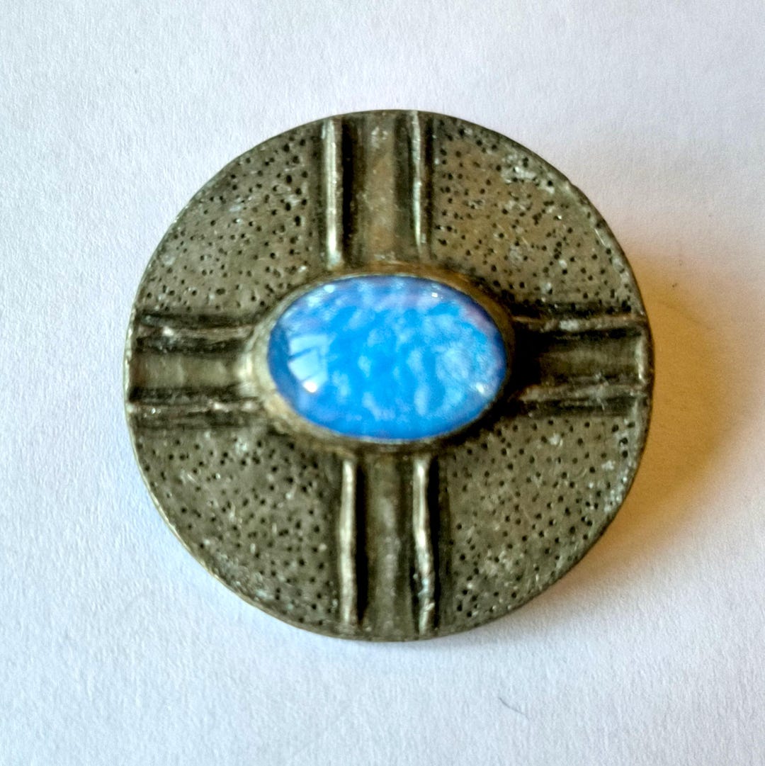 Arts and Crafts Movement Pewter Brooch Glass Cabochon. - Etsy