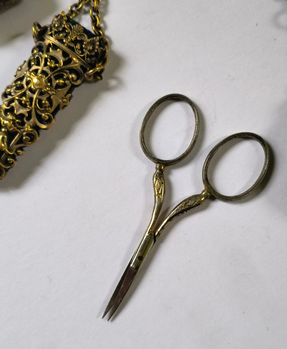 Antique Victorian Silver Plated Chelaine With 7 Attachments Including ...