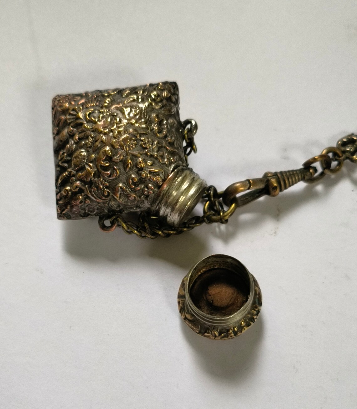 Antique Victorian Silver Plated Chelaine With 7 Attachments Including ...