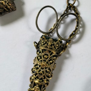 Antique Victorian Silver Plated Chelaine With 7 Attachments Including ...