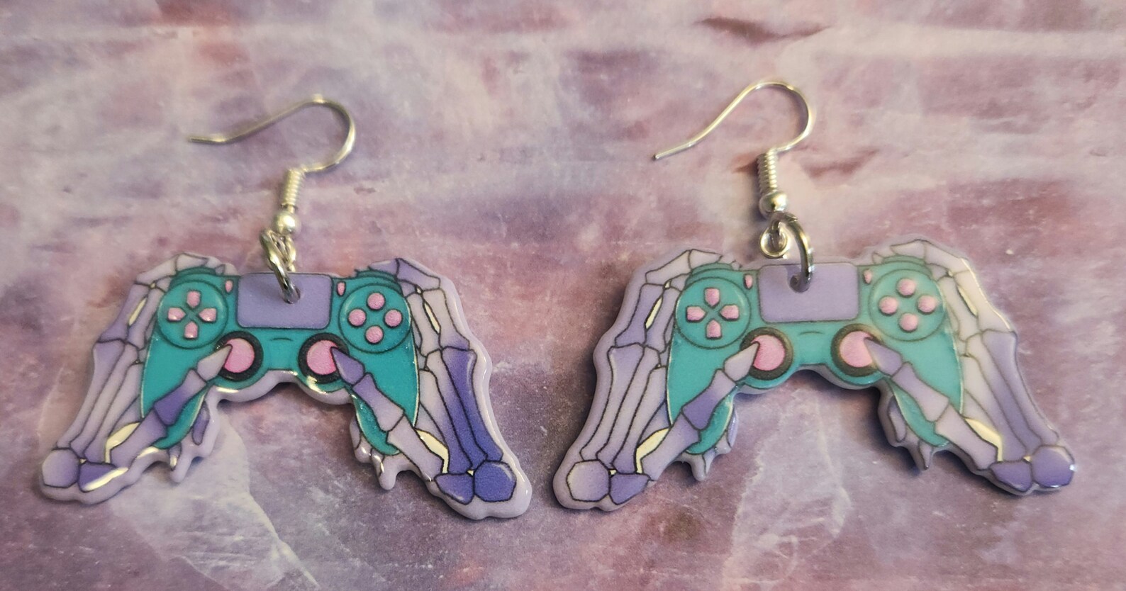 Pastel Goth Skeleton Controller Earrings - Etsy
