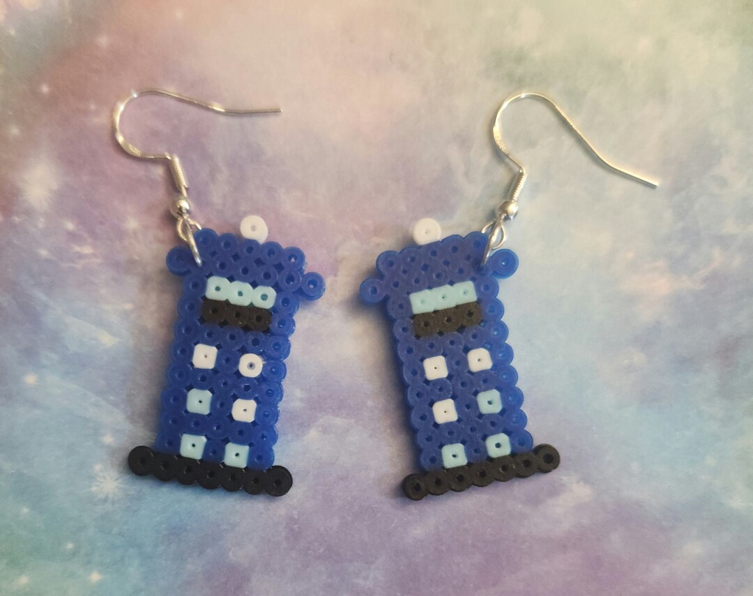 Perler Bead Earrings - Tardis - Doctor Who - Etsy