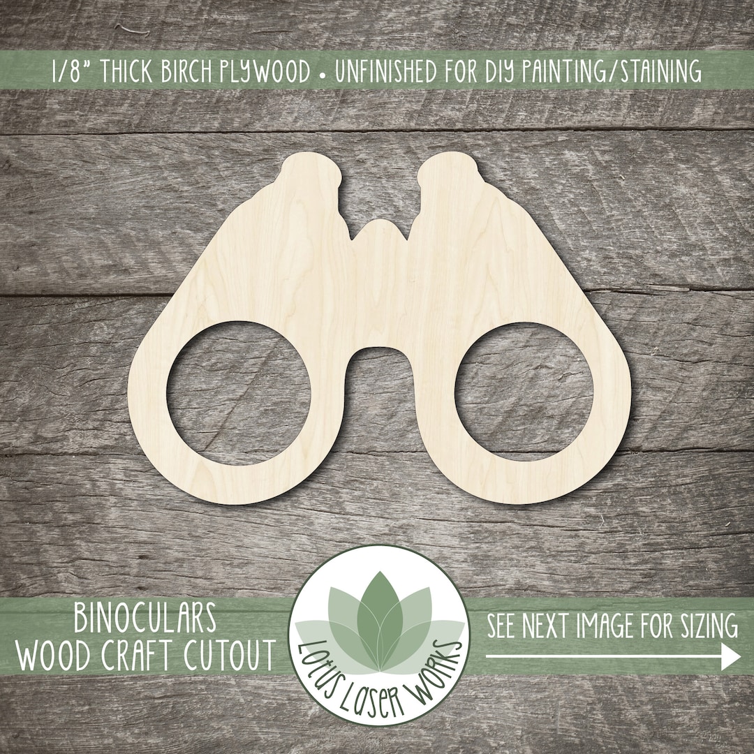 Wood Binoculars Cutout, Laser Cut Craft Blanks, Unfinished Wooden ...