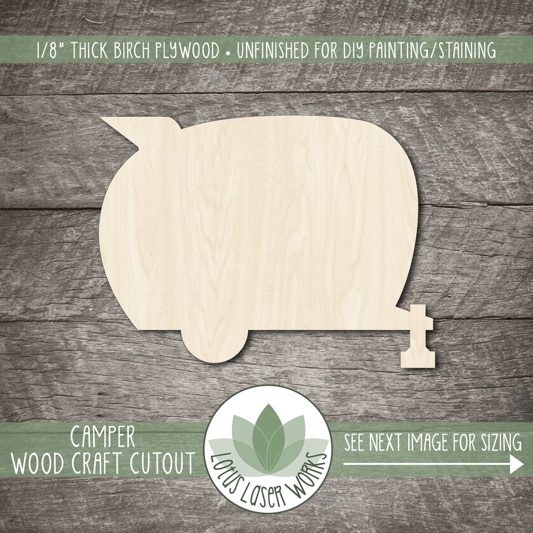 Camper Trailer Shape, Camping Themed Cutouts for Crafting, Painting ...