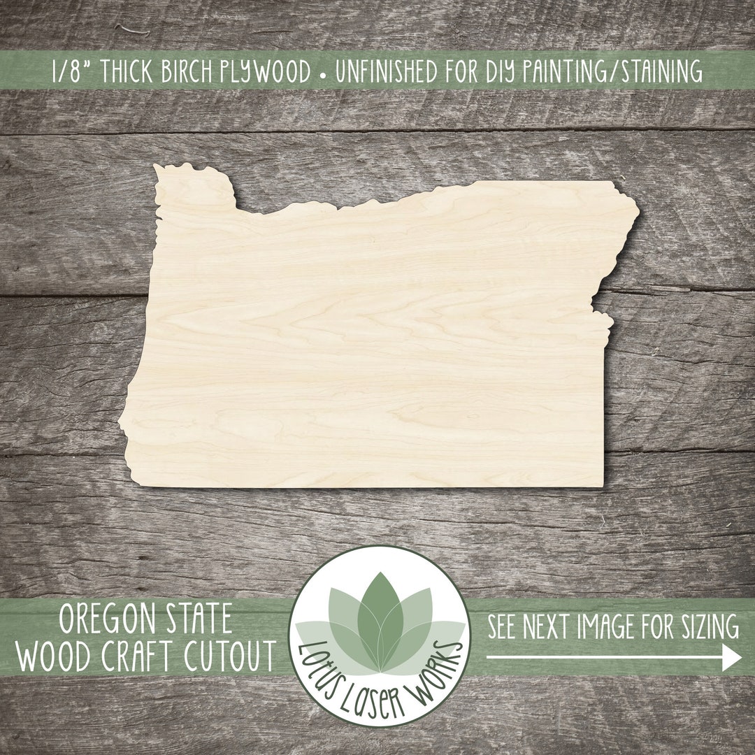 Oregon State Wood Cutout, Unfinished Wood Craft Blanks, Laser Cut ...