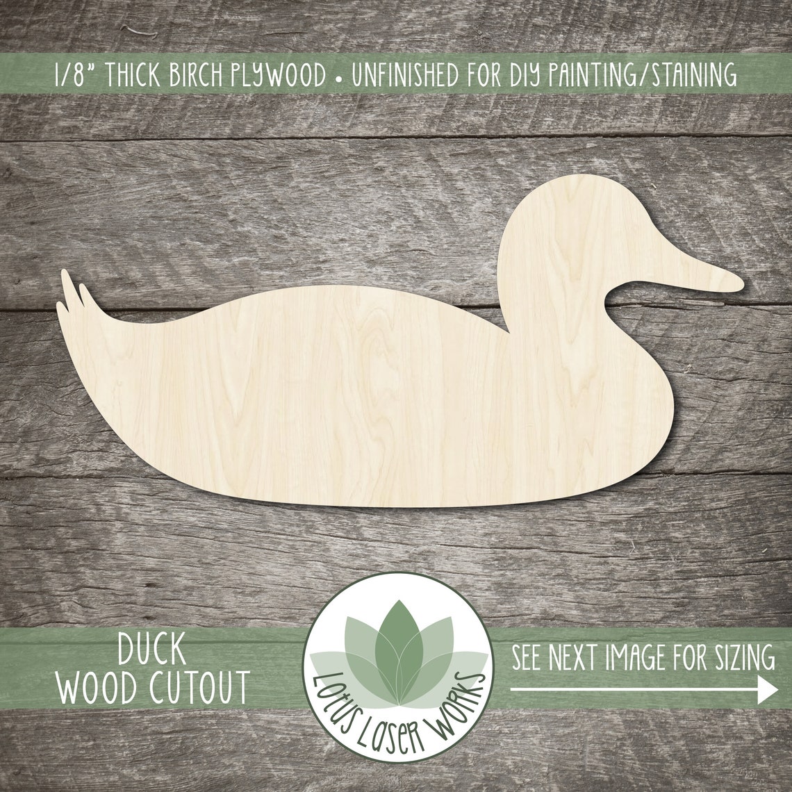 Wood Duck Cutout Blank Wood Craft Embellishments Wooden Duck | Etsy