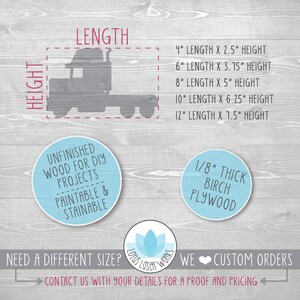 Wood Semi Truck Cutout, Wooden 18-wheeler Shape for DIY Crafting ...