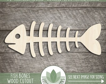 10x Wooden Fish Bones Comic Craft Shape 3mm Ply Sea Fishing - Etsy