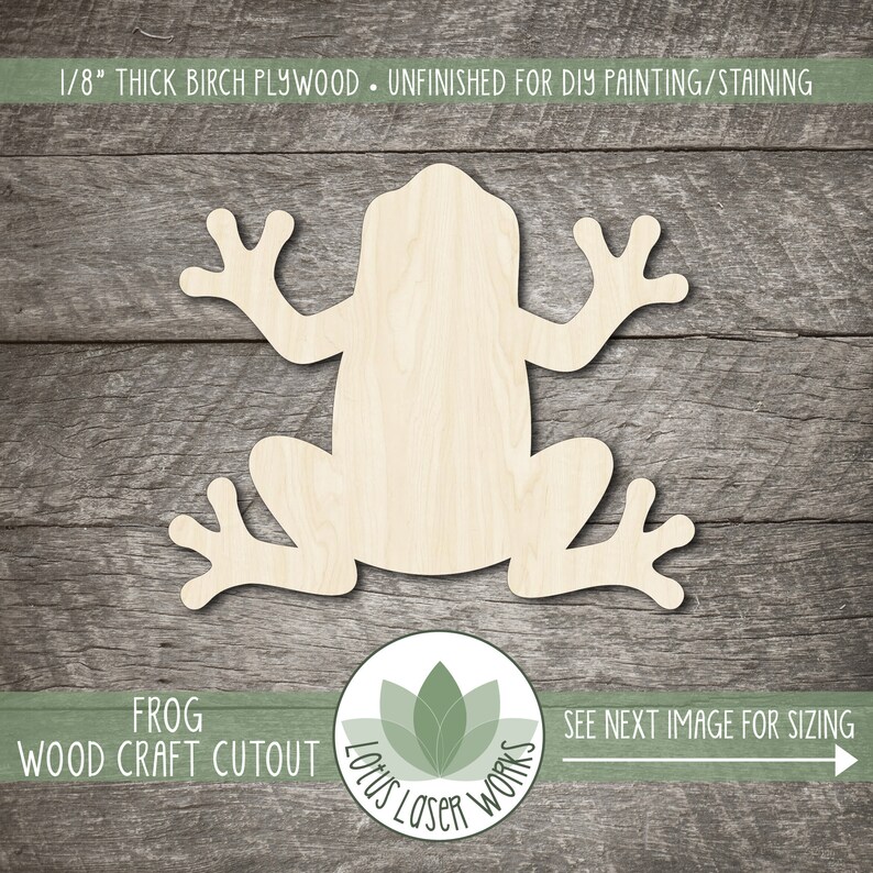 Frog Wood Shape Laser Cut Craft Blanks Unfinished Wooden - Etsy