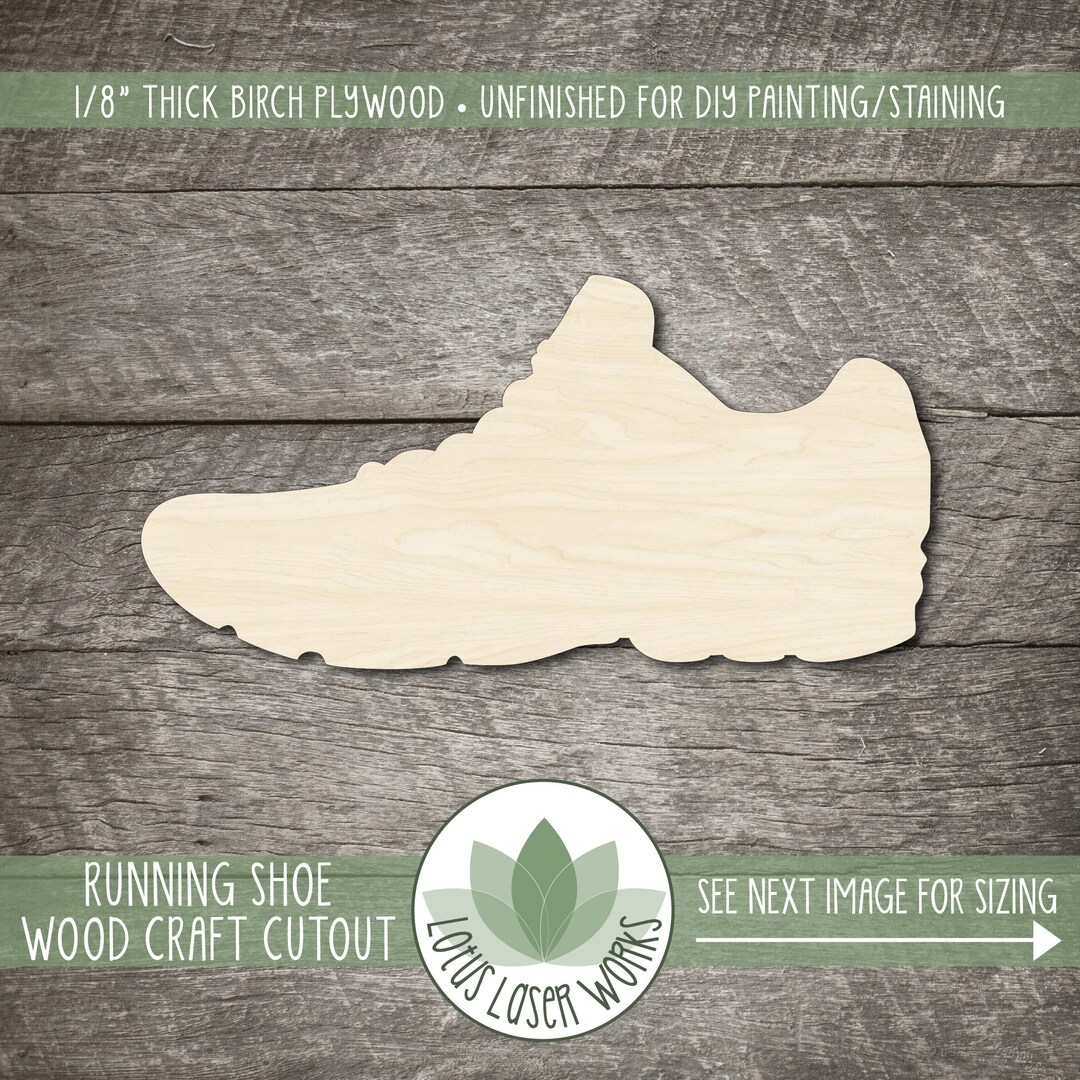 Wood Cutouts for Crafting: Laser Cut Running Shoe Shape, Unfinished ...