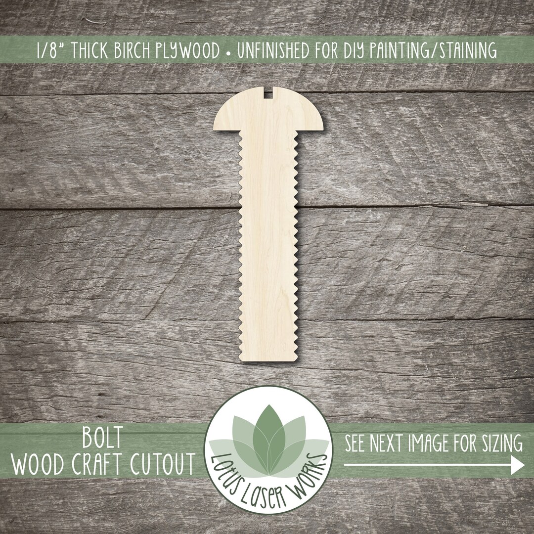 Wood Crafting Shapes Bolt Cutout Unfinished Wooden Construction Blanks ...