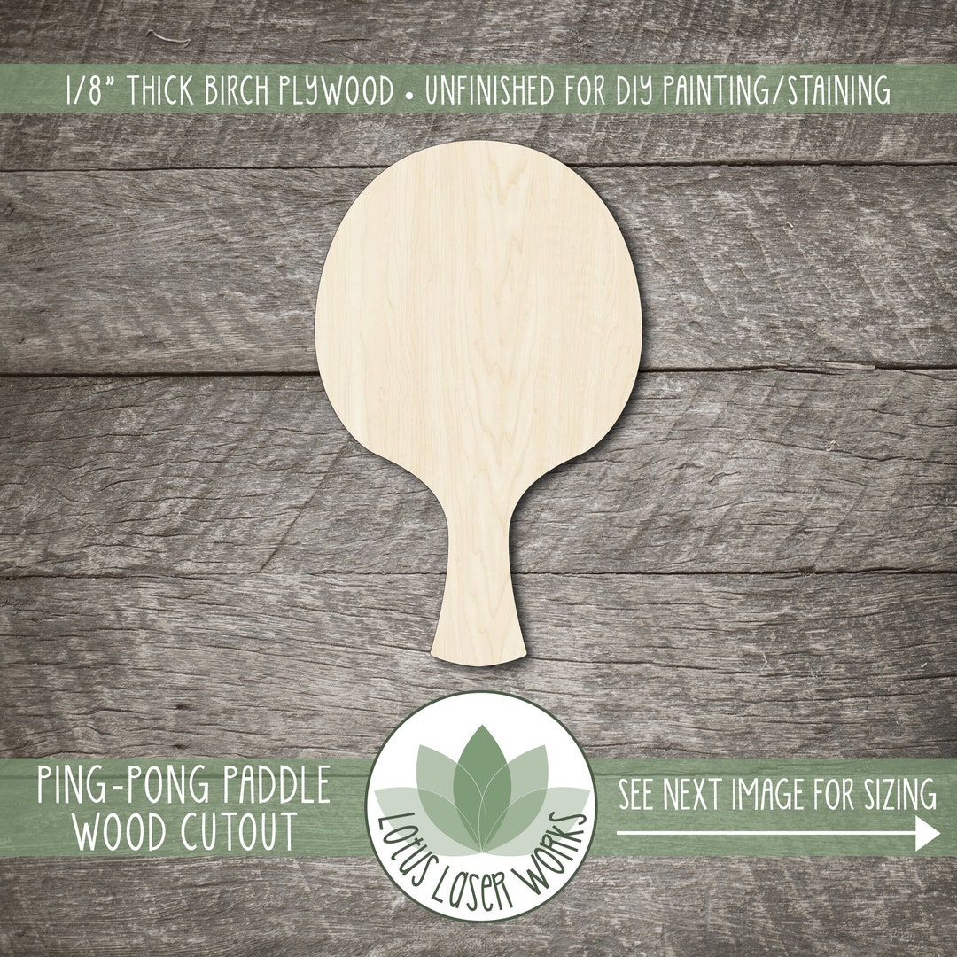 Wood Ping-pong Paddle Cutout, Blank Wood DIY Craft Embellishments ...