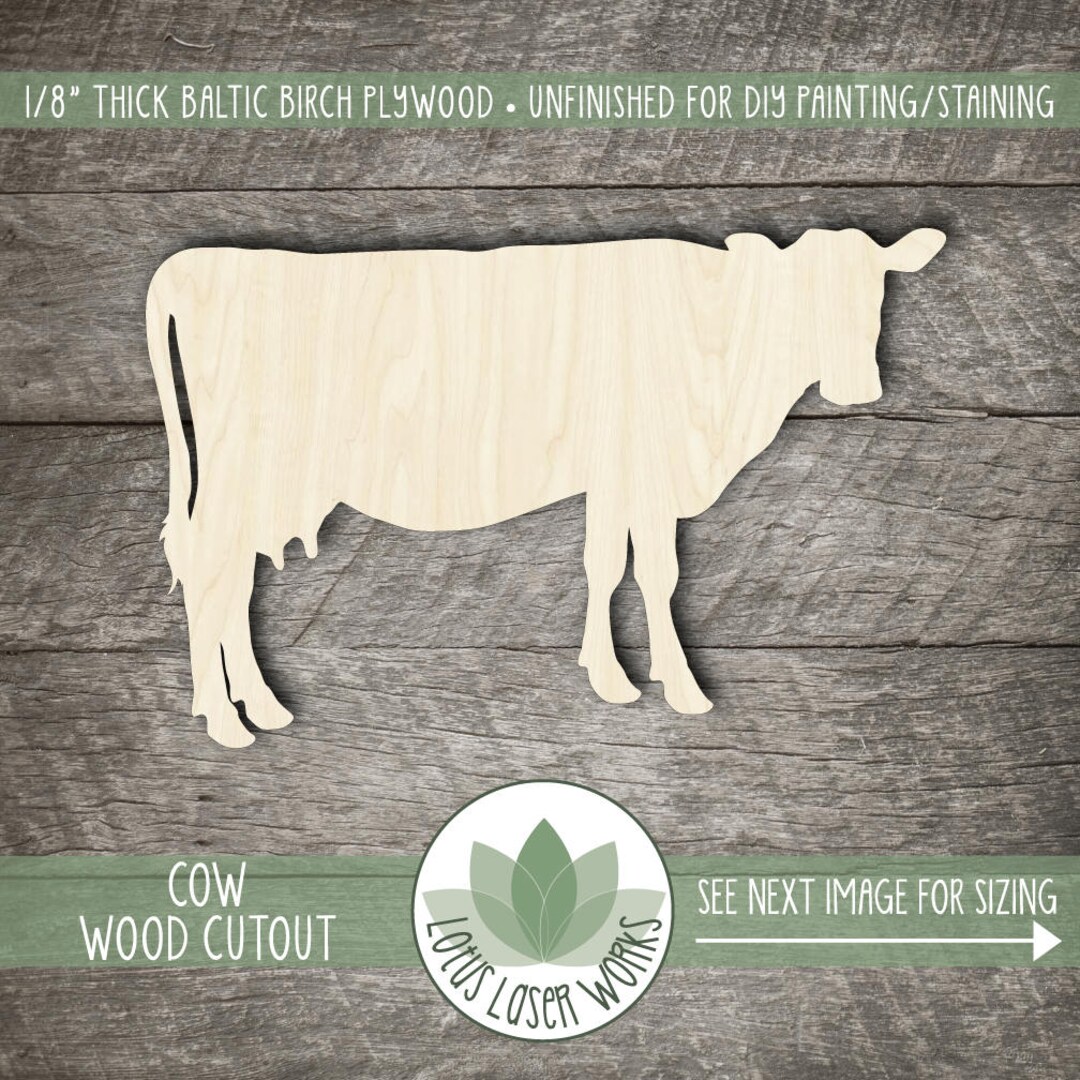 Cow Cutout - Farm Animal Shapes for Crafts and Painting -laser Cut ...