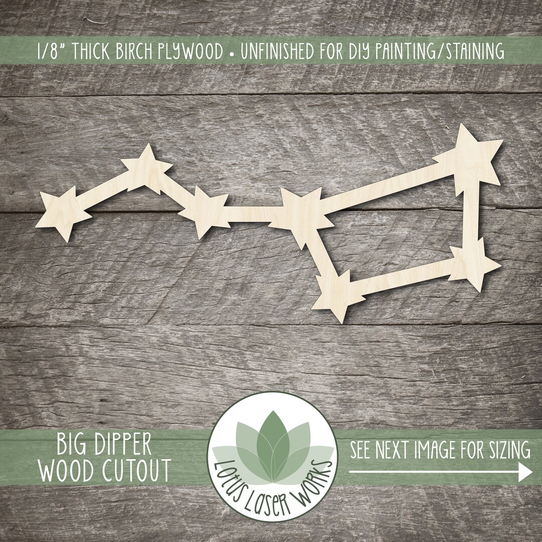 Big Dipper Wood Cutout, Blank Wood Craft Shapes, Wooden Big Dipper ...