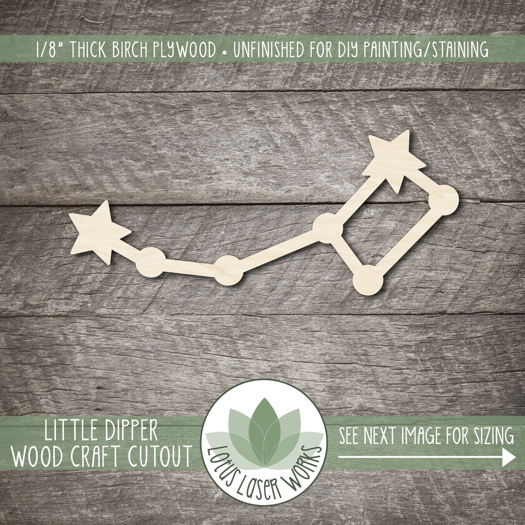 Little Dipper Wood Cutout, Unfinished Wood Craft Blanks, Laser Cut Wood ...