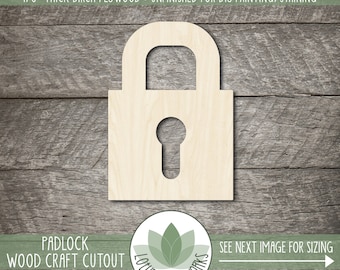 Padlock Cut Out Secure Lock Shape Laser Cut Lock and Keyhole From Wood ...