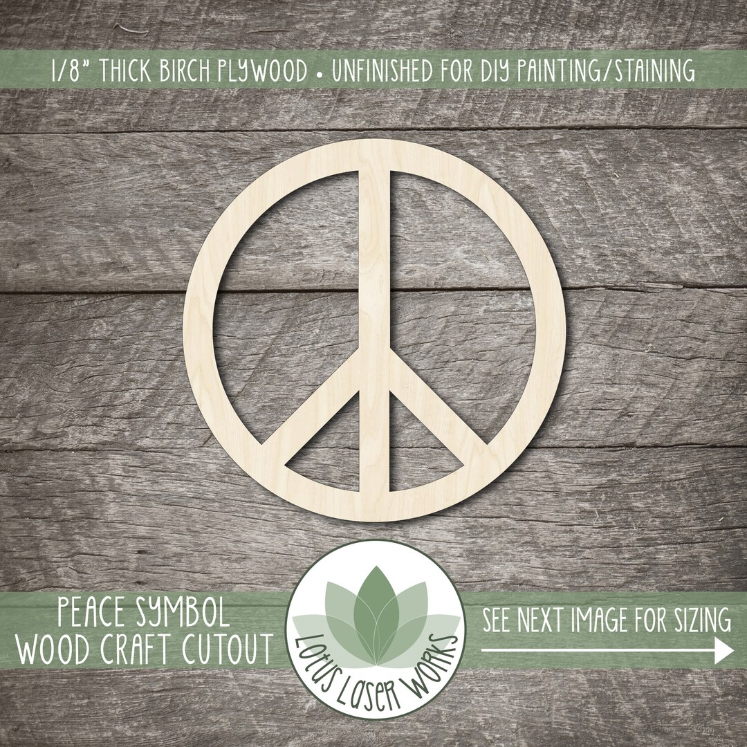 Peace Symbol Wood Shape, Cutouts for DIY Craft Projects, Painting ...
