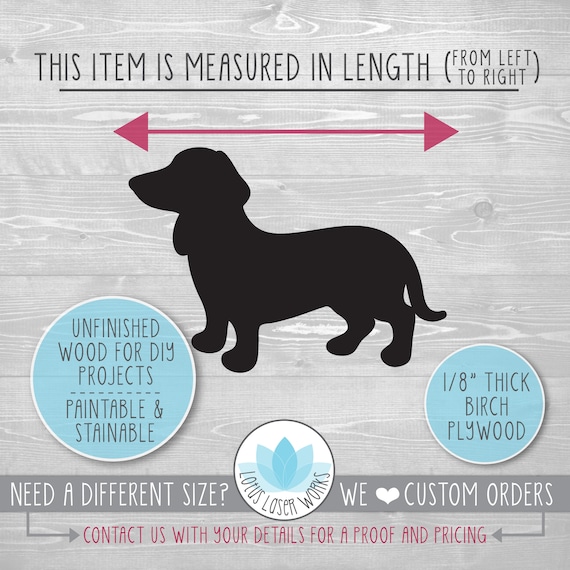 Arts Crafts DIY Projects Wooden Dachshund Blank Unfinished Dachshund ...