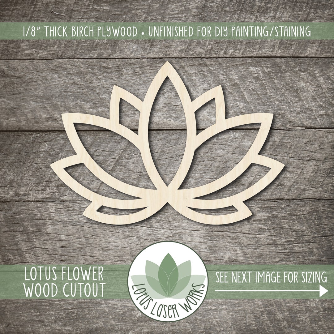 Birch Plywood Lotus Flower Cutout: Unfinished Wood Blank, DIY Craft - Etsy