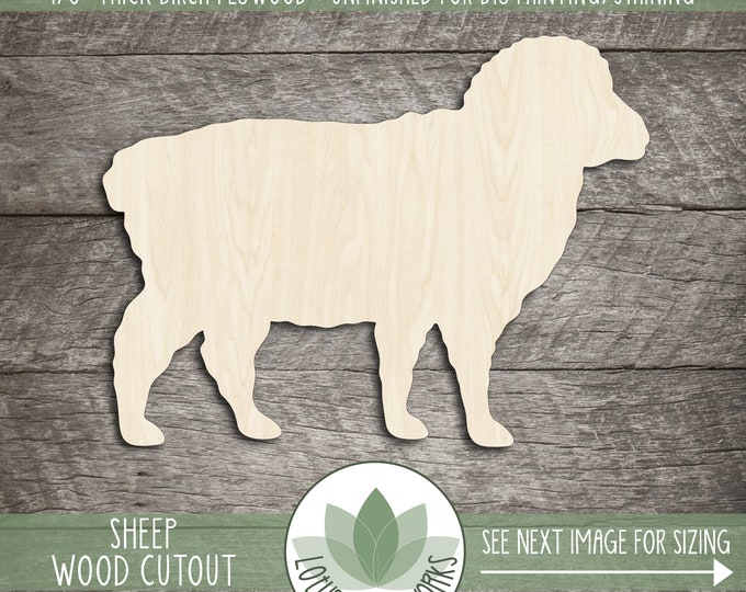 Sheep Wood Cutout, Sheep Crafting Shape, Farm Animal Cutout Shape for ...