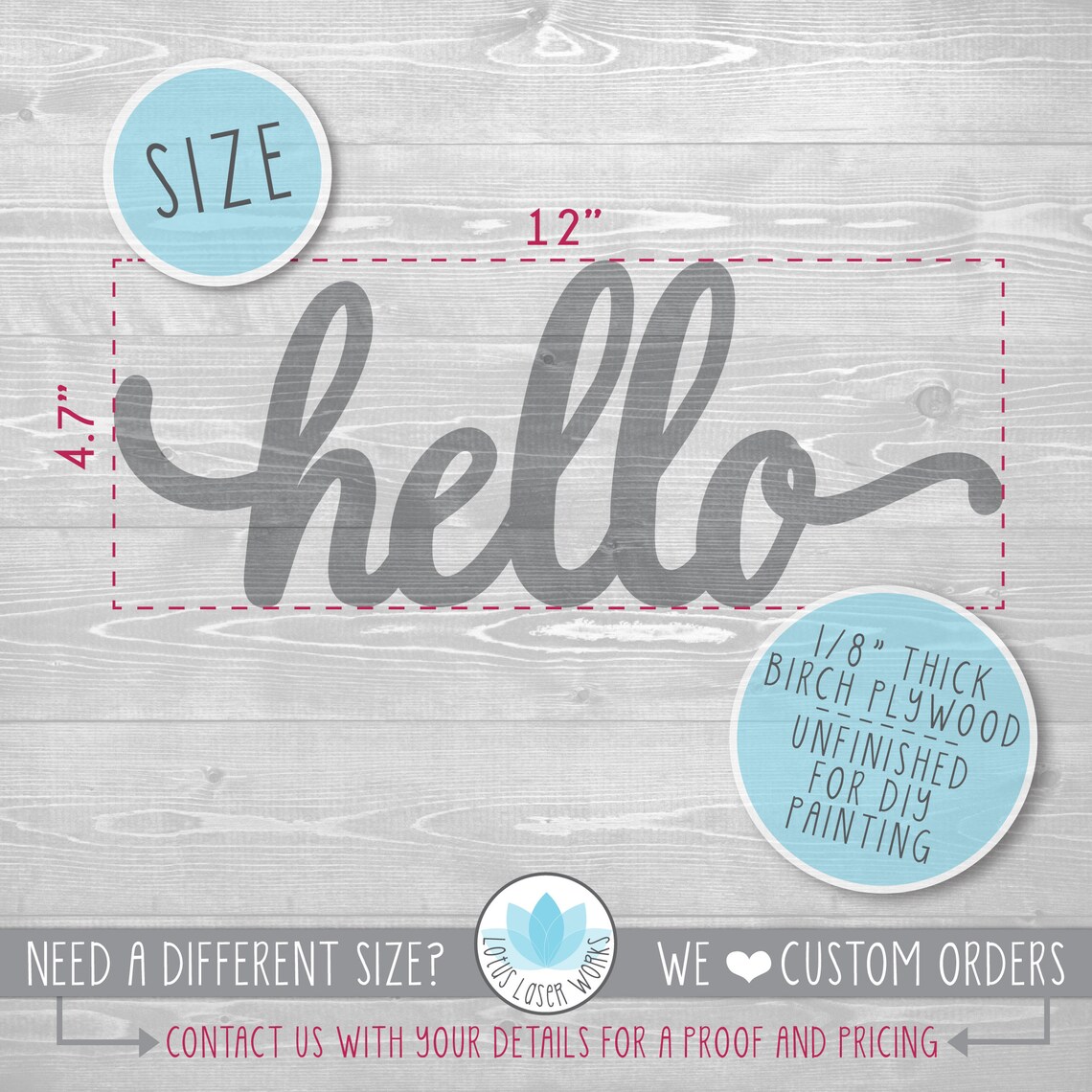Hello Wood Word Cutout Unfinished Wood Words Laser Cut - Etsy