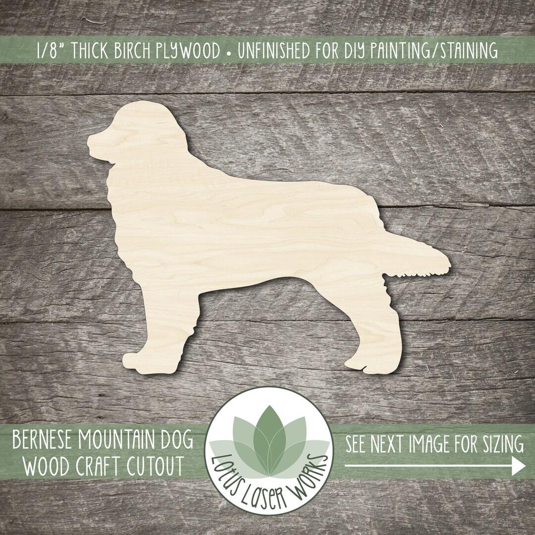 Wood Bernese Mountain Dog Cutout for DIY Crafts, Dog Breed Painting ...