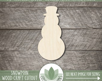 Wood Snowman Cutout, Wooden Snowman Shape, Unfinished Wood Christmas ...
