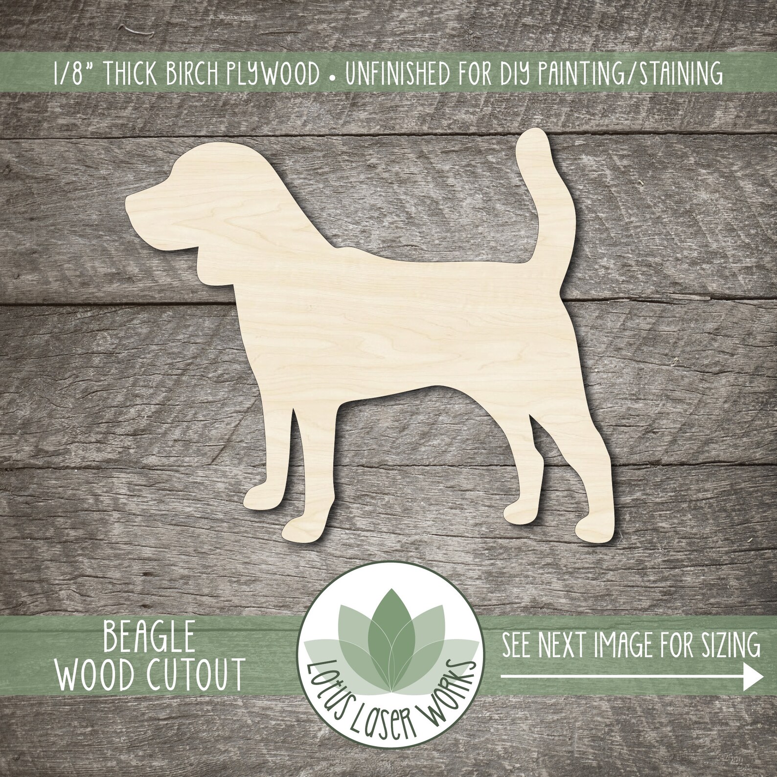 Beagle Wood Cutout Unfinished Wood Blanks Laser Cut Wooden | Etsy