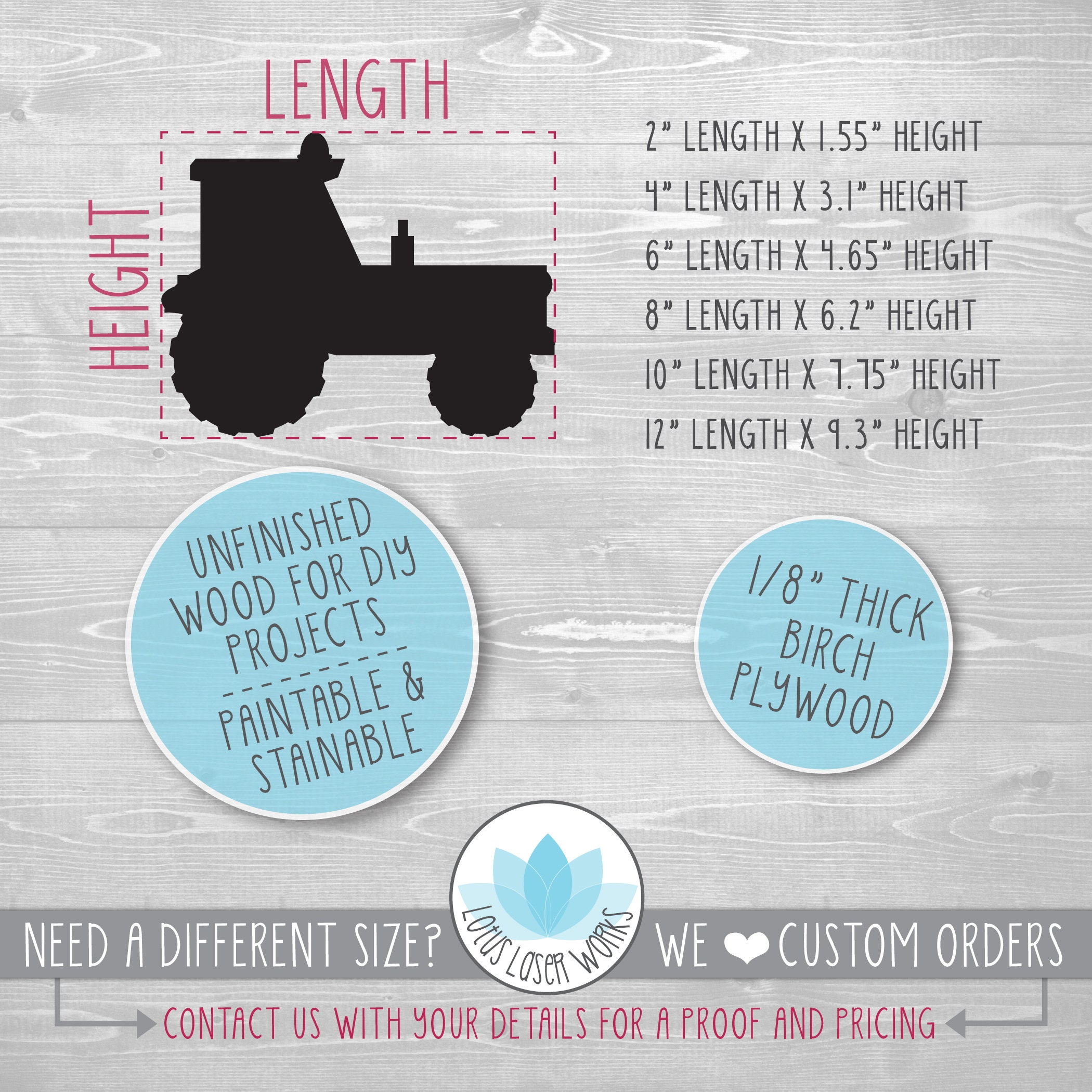 Tractor Wood Cutout Unfinished Wood Blanks DIY Craft | Etsy