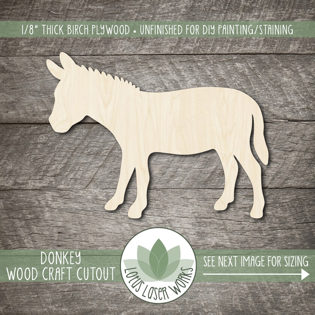 Wood Donkey Craft Shape, Unfinished Wooden Painting Blanks, DIY ...