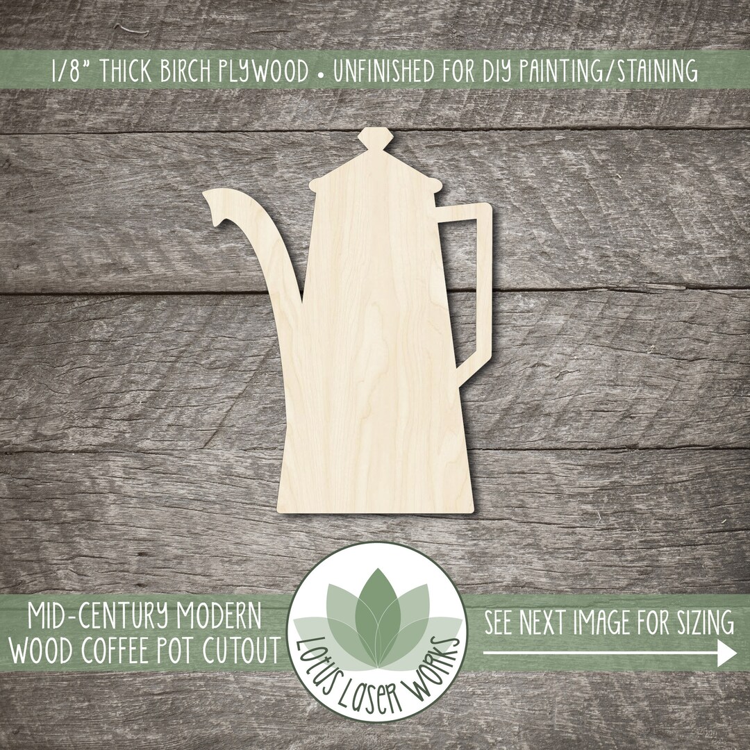 Wood Coffee Pot Shape, Unfinished Wooden Blanks, Craft Cutouts - Etsy