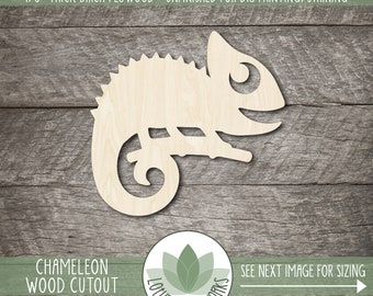 Chameleon Laser Cut Out Unfinished Wood Shape Craft Supply REP15 - Etsy
