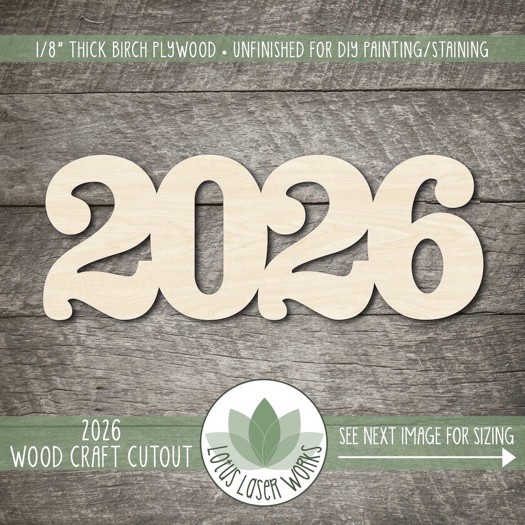 2026 Wood Graduation Year Cutout, Graduation Party Decor, Unfinished ...