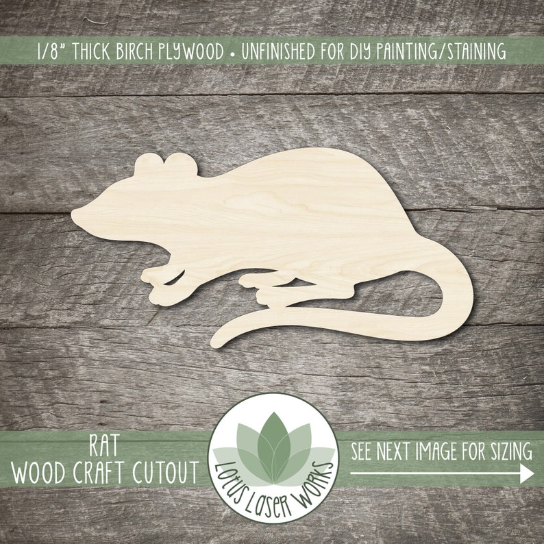 Rat Wood Cutout Laser Cut Craft Shapes Unfinished Wooden - Etsy