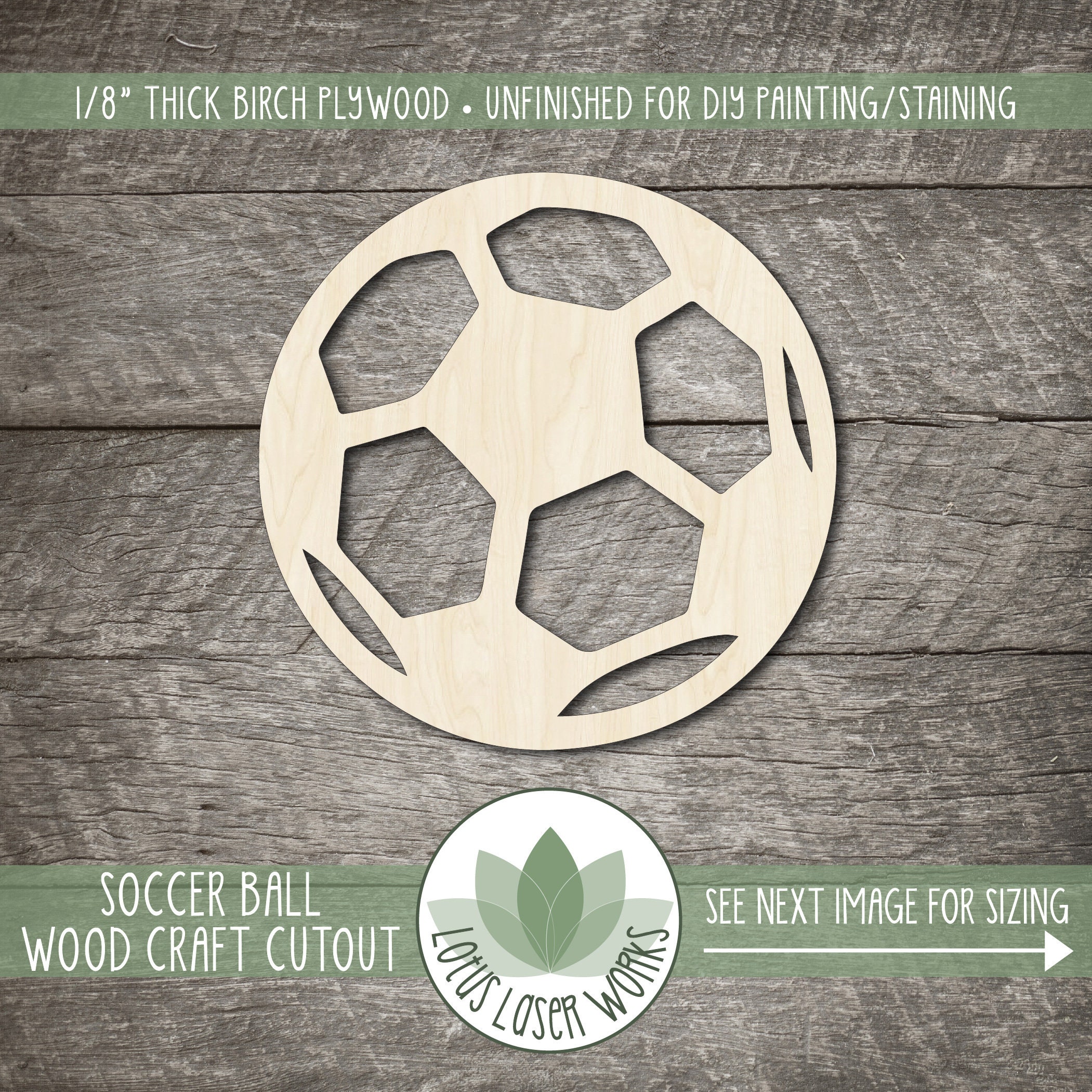 Soccer Ball Wood Cutout Laser Cut Craft Blanks Unfinished - Etsy