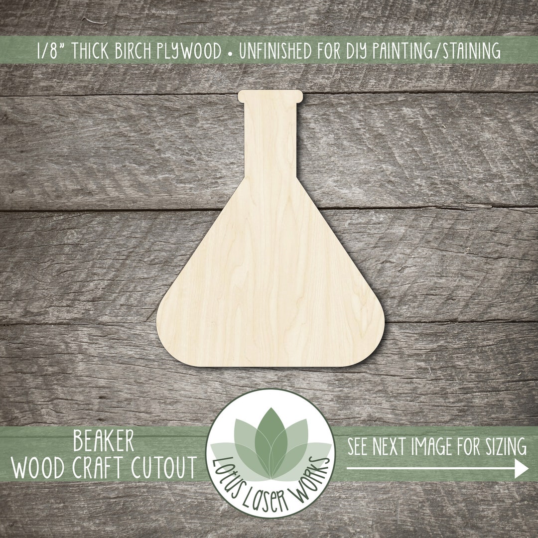 Wood Beaker Craft Cutout, Laser Cut Shapes, Unfinished Wooden Blanks - Etsy