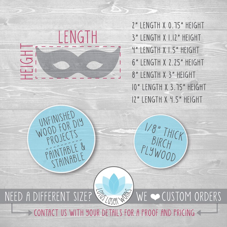 Masquerade Mask Cutout - Wood Shapes for Craft Projects, Unfinished ...