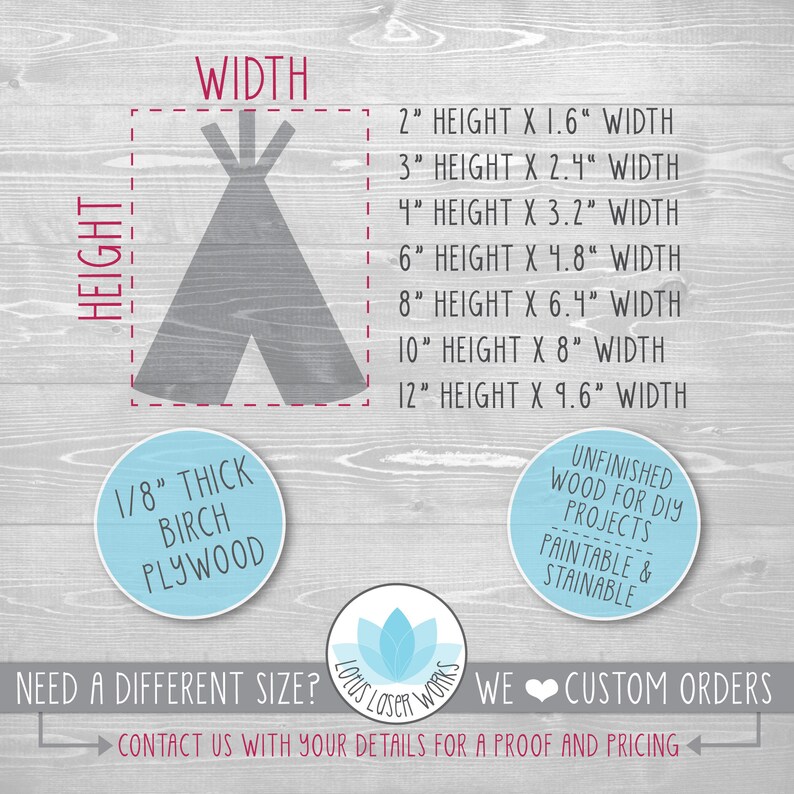 Teepee Wood Cutout Laser Cut Craft Blanks Unfinished Wooden - Etsy
