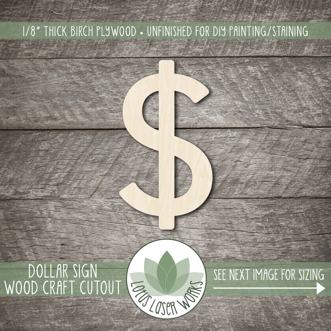 Dollar Sign Wood Shape, Wooden Painting Blanks, Craft Cutouts - Etsy