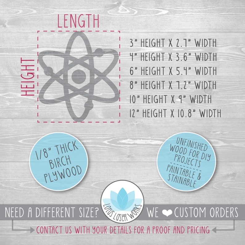 Wood Atom Cutout Unfinished Wooden Craft Blanks Laser Cut - Etsy