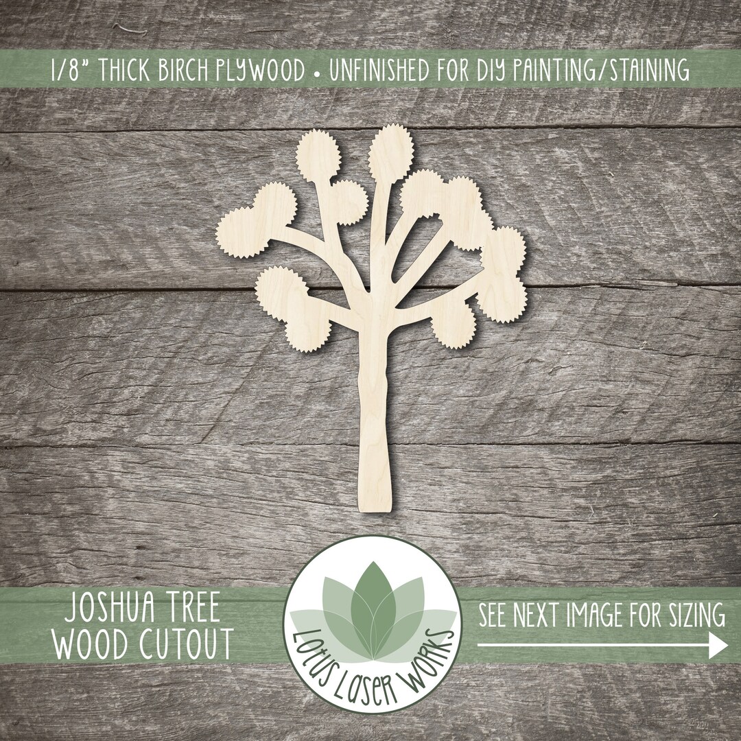 Joshua Tree Shape, Wood Craft Supplies, Laser Cut Wooden Tree Cutouts ...
