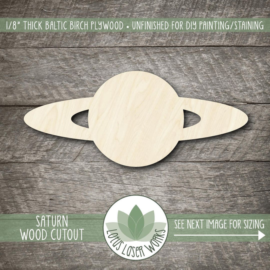Saturn Wood Shape: Unfinished Birch Plywood Cutout for DIY Crafts - Etsy